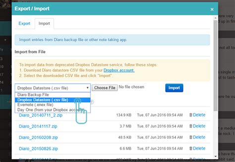 How Do I Restore My Old Dropbox Datastore Data Diaro Faq