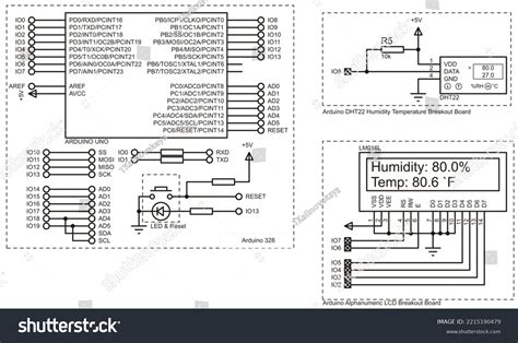 Electronic Circuit Measuring Humidity Temperature With Stock Illustration Shutterstock