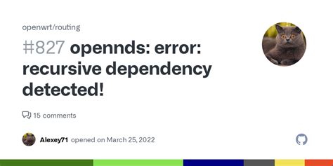 Opennds Error Recursive Dependency Detected · Issue 827 · Openwrt
