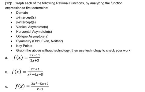solved [12]1 ﻿graph each of the following rational