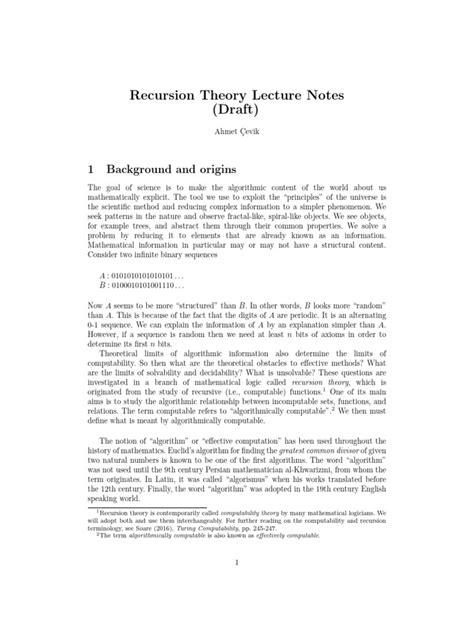 Recursion Theory Lecture Notes Pdf