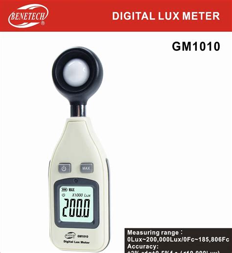 Aliexpress Com Buy Digital Light Lux Meter Range 0 200 000 Lux GM1010 Digital Lux Meter