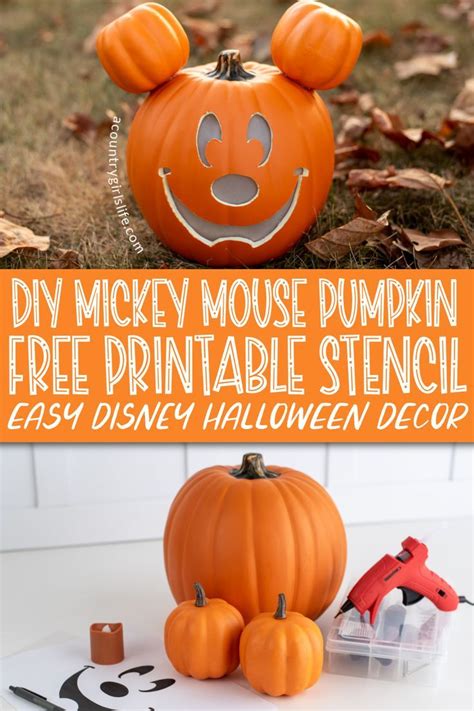 Diy Mickey Mouse Pumpkin From Main Street Free Stencil Artofit