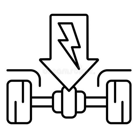 Chassis Ev Com Rodas ícone De Linha Fina Conceito De Energia Seta Com O Sinal Do Chassi Do