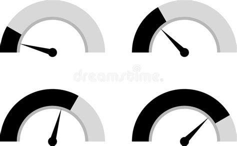 Dashboard Colorful Speedometer Icons Set Tachometer Icon Isolated Performance Indicator Sign