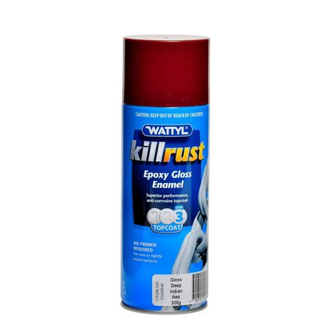 Wattyl Killrust Spray Paint Gloss 300ml Indian Red Mitre10