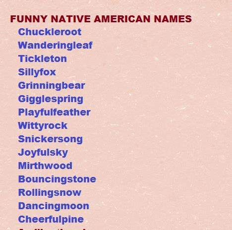 300 Funny Native American Names Pure Joy Slangsandnames