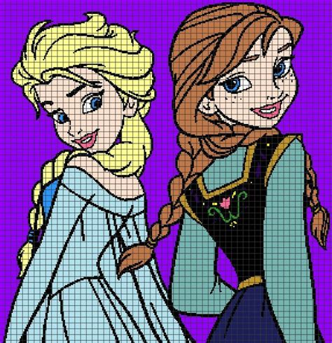Elsa And Anna Frozen Graphgan Frozen Crochet Frozen Cross Stitch
