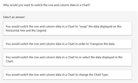 Solved Why Would You Want To Switch The Row And Column Data Chegg Com