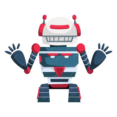 Premium Vector Robot Assistant Character Design Illustration