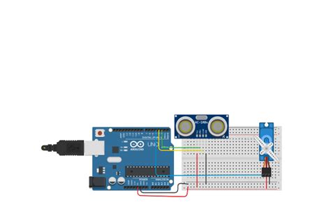 Circuit Design Sensor Ultrasonido Con Servomotor Joel Yar Tinkercad