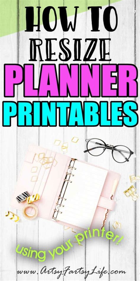 How To Resize Printables For Your Planner Type