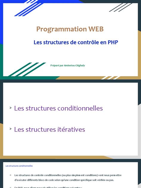 Chapitre 3les Structures De Controle En Php Télécharger Gratuitement Pdf Structure De