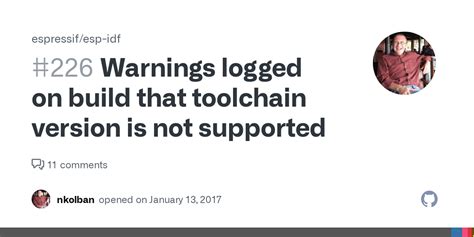 warnings logged on build that toolchain version is not supported