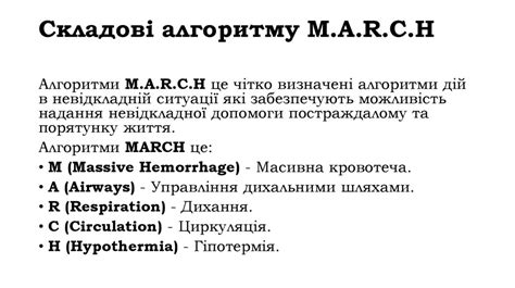 Послідовність дій за алгоритмом «march Online Presentation