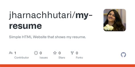 Github Jharnachhutari My Resume Simple Html Website That Shows My Resume
