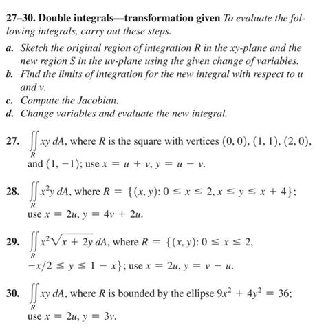 Solved Double Integralstransformation Given To Chegg
