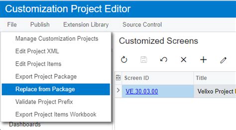 Updating The Customization Package Velixo Help Center