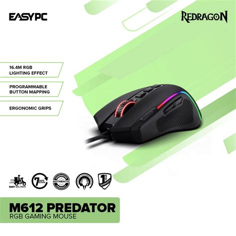 Easypc Redragon M Predator Rgb Gaming Mouse Shopee Philippines