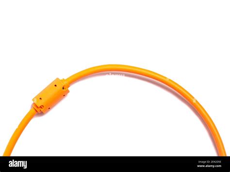 Orange Usb Cable Isolated On White Background Stock Photo Alamy