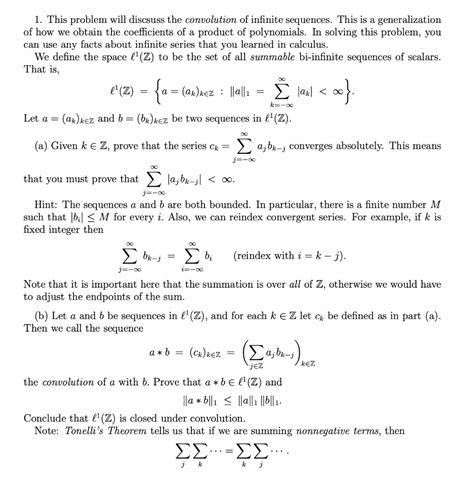 Solved 1 This Problem Will Discsuss The Convolution Of