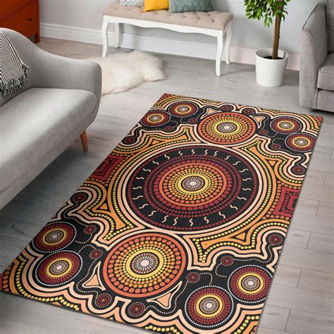 Australia Aboriginal Inspired Area Rug Aboriginal Indigenous Dot Art