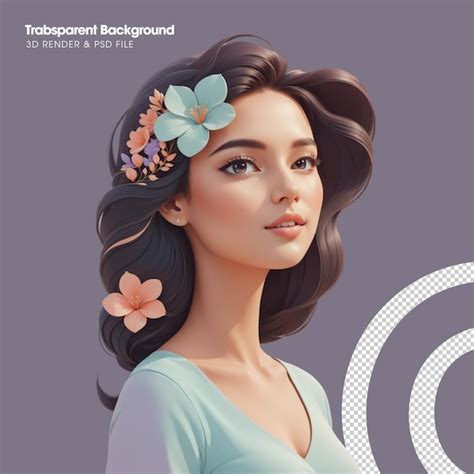 Premium Psd Psd 3d Character Female Isolated Illustration