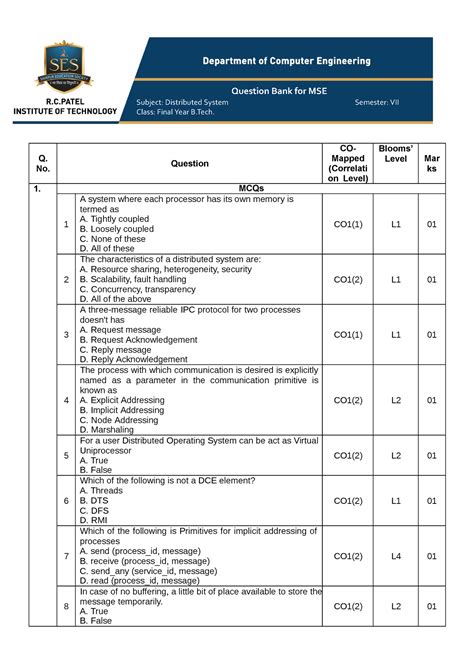 mse qb distributed system question bank for mse subject distributed