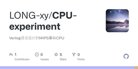 GitHub LONG xy CPU experiment Verilog语言设计的MIPS架构CPU