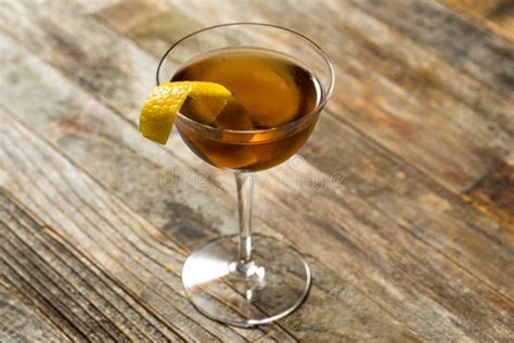 Boozy Alcoholic Scotch Bobby Burns Cocktail Stock Photo Image Of Beverage Cube