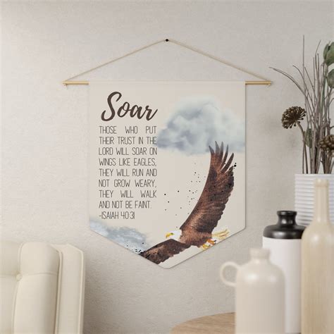 Soar Rise Up Like An Eagle Christian Scripture Pennant Bible Verse Wall Hanging Tapestry Etsy
