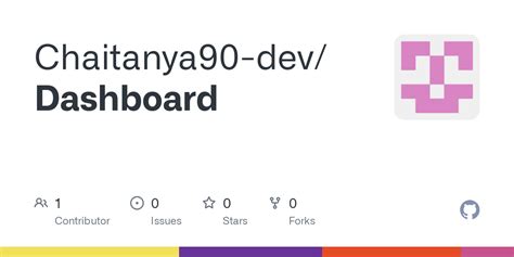 GitHub Chaitanya Dev Dashboard