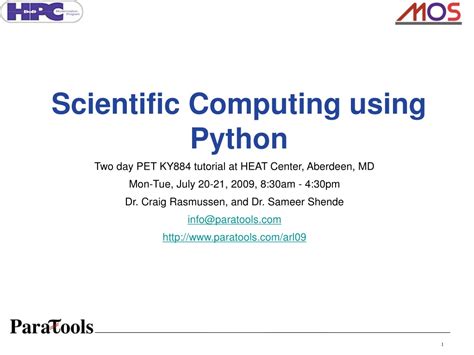 PPT Python Scientific Computing Tutorial High Performance Arrays Parallel Programming