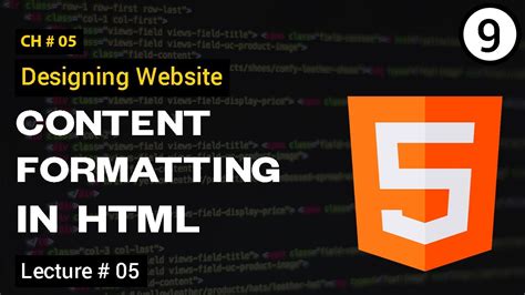 Text Formating In Html Ch 05 Lecture 05 Class 09 Youtube