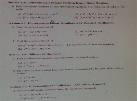 solved section 4 2 constructing a second solution from a