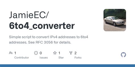 GitHub JamieEC To Converter Simple Script To Convert IPv Addresses To To Addresses See
