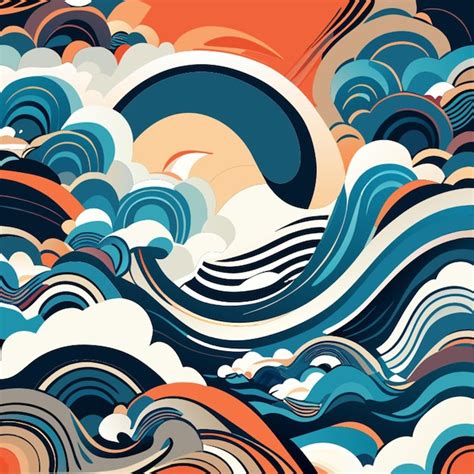 Ocean Pattern Premium Ai Generated Vector