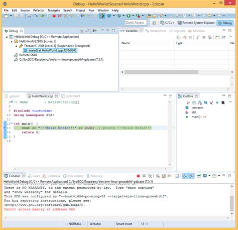 cross development using eclipse and gcc for the rpi cososo