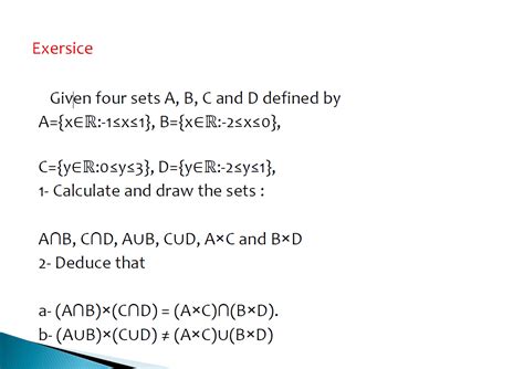 Solved Given Four Sets A B C And D Defined By Chegg