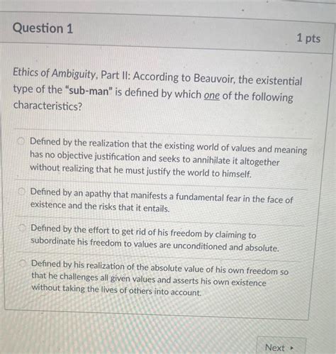 ethics of ambiguity part ii according to beauvoir
