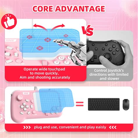Keyboard And Mouse Combo Set With Touchpad Mouse Pad Pro Controller Compatible For Windows Pc