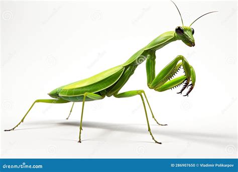 Praying Mantis Isolated On White Background Stock Illustration