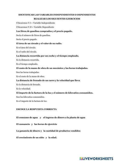 Funciones Variable Dependiente E Independiente 4994001