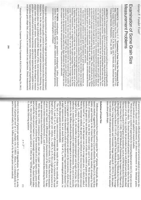 pdf examination of some grain size measurement problems