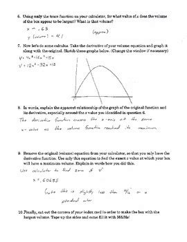 AP Calculus Optimization Discovery Project With M Ms By AP Math Sources