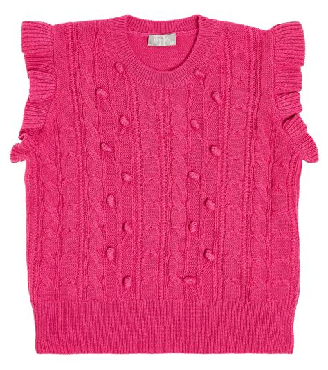 Cable Knit Wool Sweater Vest In Pink Il Gufo Mytheresa
