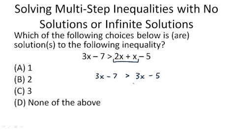 Identifying Inequality Solution Types - Example 1 ( Video ) | Algebra ...