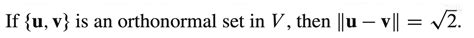 Solved If {u V} Is An Orthonormal Set In V Then ∥u−v∥ 2
