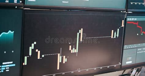 Stock Market Chart Computer Screen And Financial Graphs For Trading Data Analytics Or Global