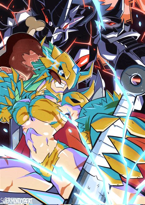 Supermondobeat Grankuwagamon Kinkakumon Digimon Corrupted Twitter File Highres Girl